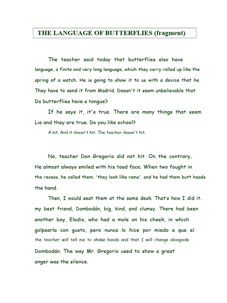 The Language of Butterflies Excerpt | PDF