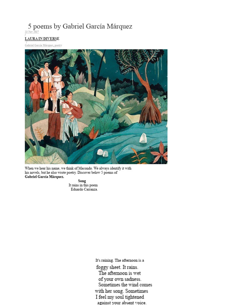 5 Poems by Gabriel García Márquez | PDF