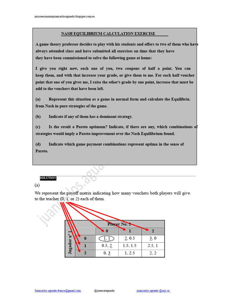Nash Equilibrium in Game Theory Exercise | PDF | Quantitative Research ...