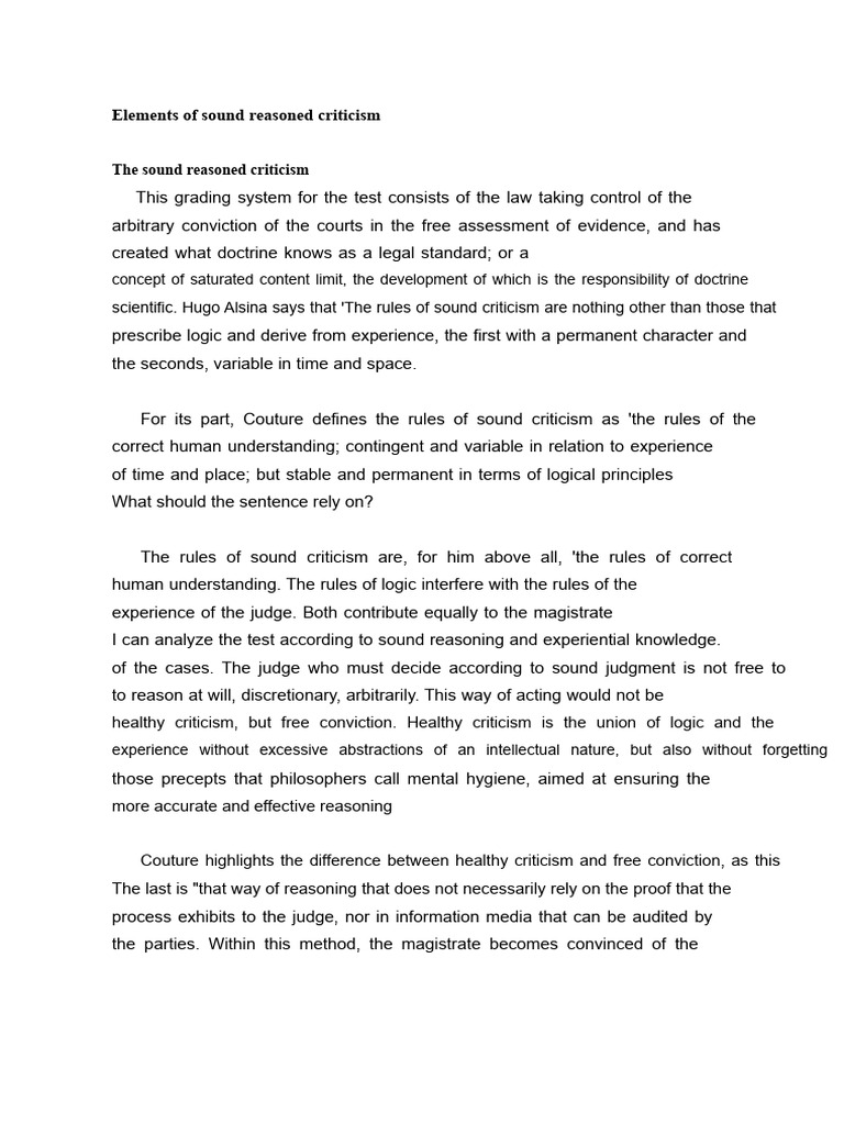 Healthy Reasoned Critique Doctrine | PDF | Reason | Logic