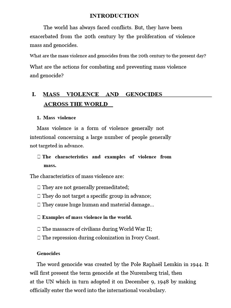 Mass Violence and Genocides Overview | PDF | Genocides | The Holocaust