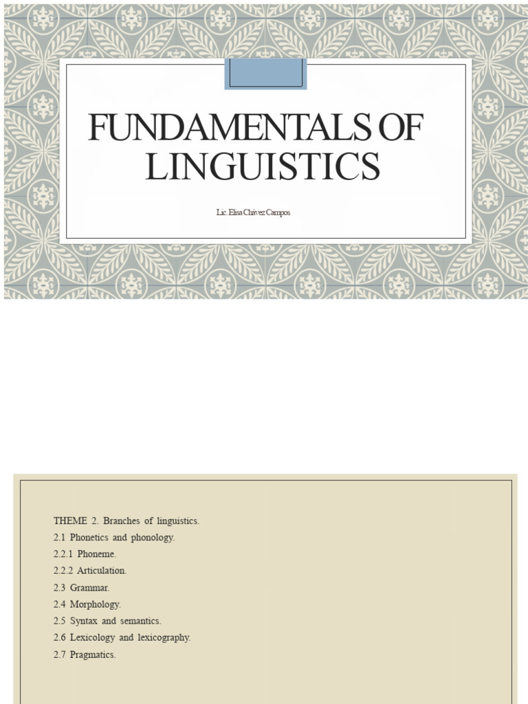 Overview of Linguistic Branches | PDF | Semantics | Grammar