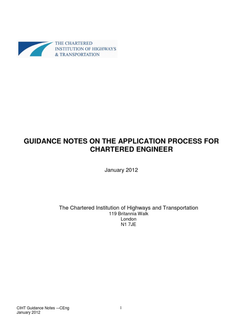 Guidance Notes For Ceng Candidates 67285 | PDF | Engineering ...