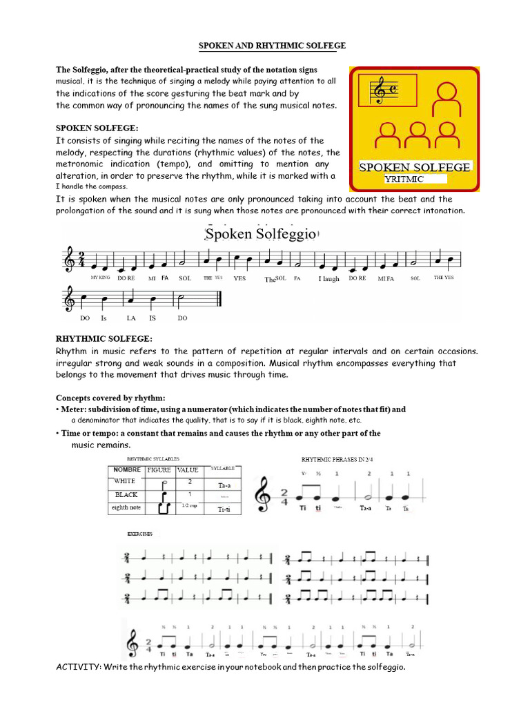 Spoken and Rhythmic Solfege | PDF