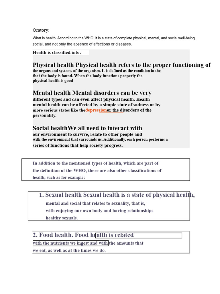 Oratory health and well-being | PDF | Well Being | World Health ...