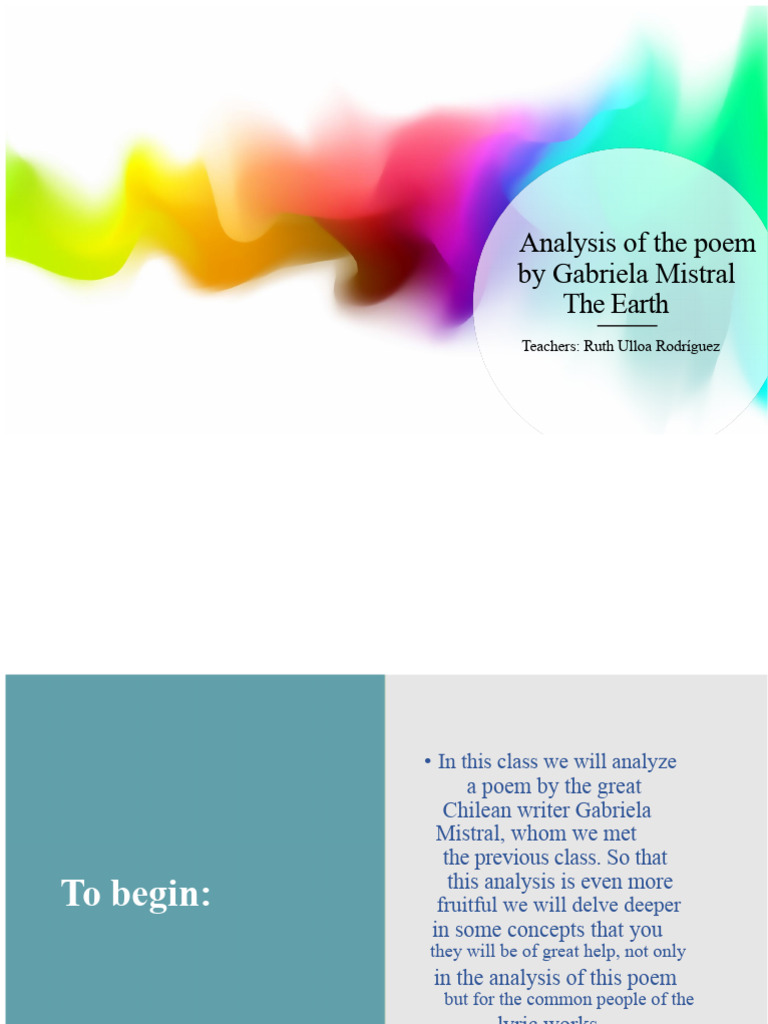 Analysis of the poem by Gabriela Mistral | PDF | Poetry | Senses