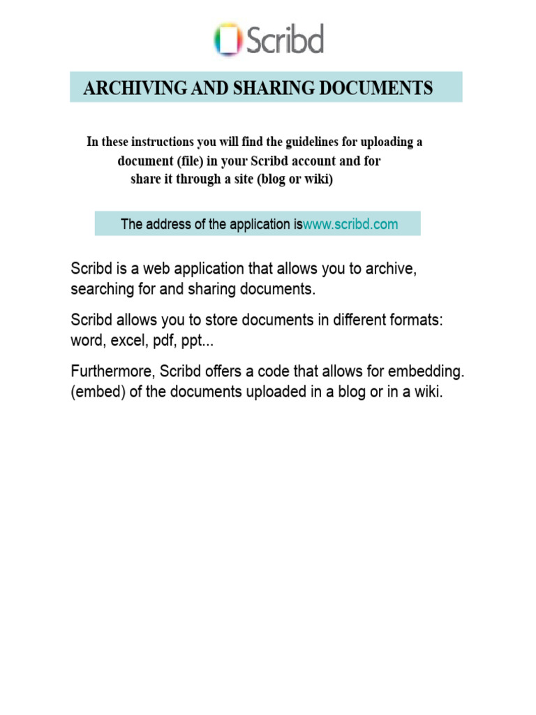 Guide to Archiving on Scribd | PDF