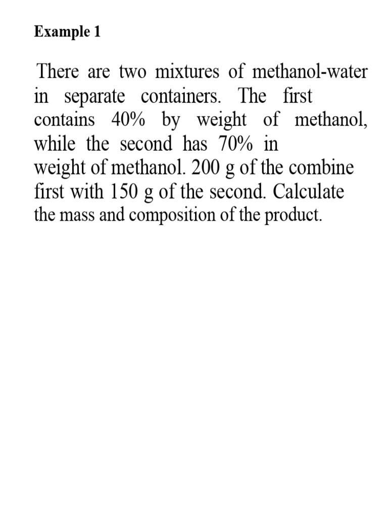 Methanol-Water Separation E1 | PDF