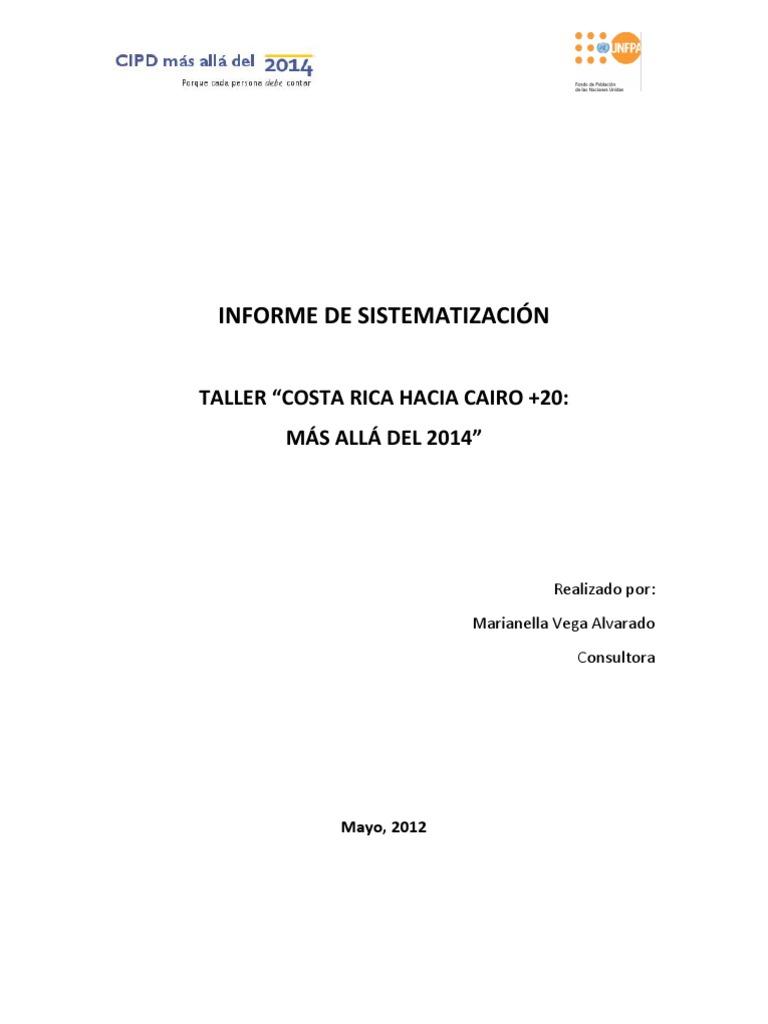 Informe Sistematizacion Taller Cairo+20 para Web Sin Recomend | PDF ...