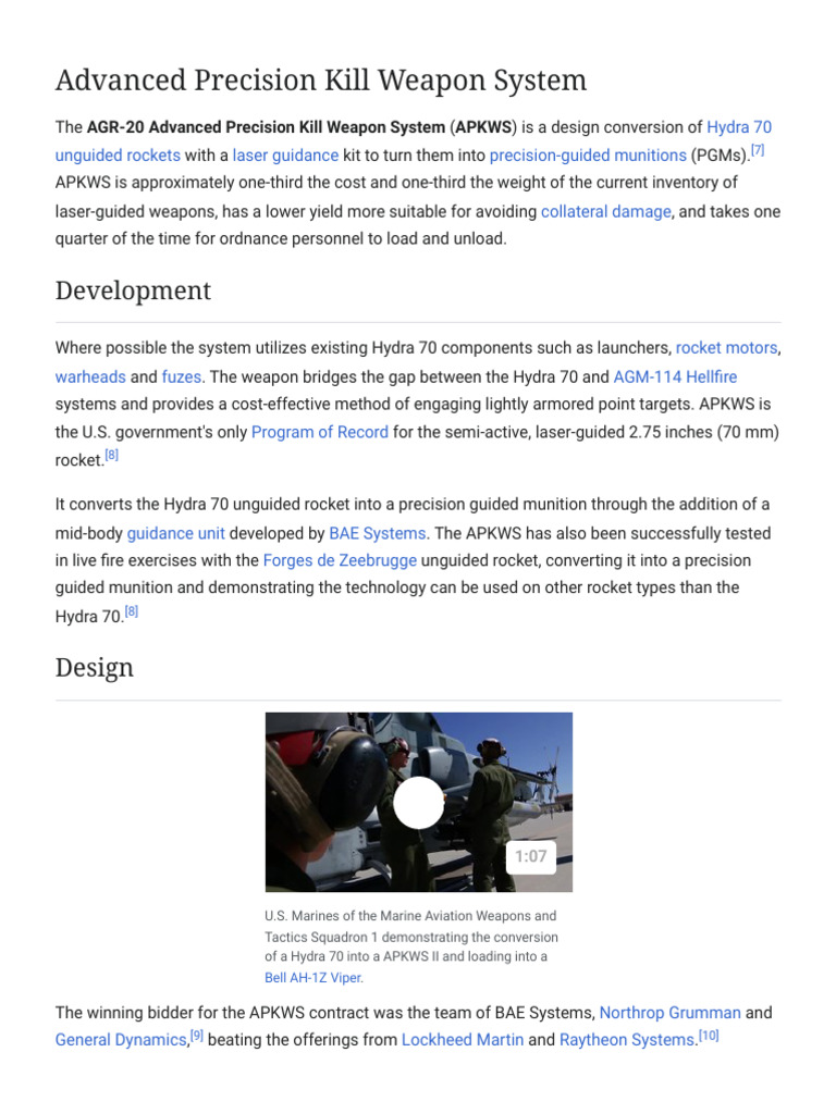 Advanced Precision Kill Weapon System - Wikipedia | PDF | Military ...