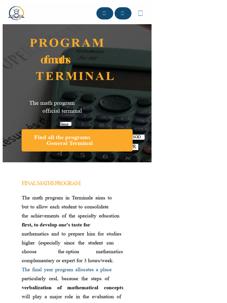 Final Year Math Program Overview | PDF
