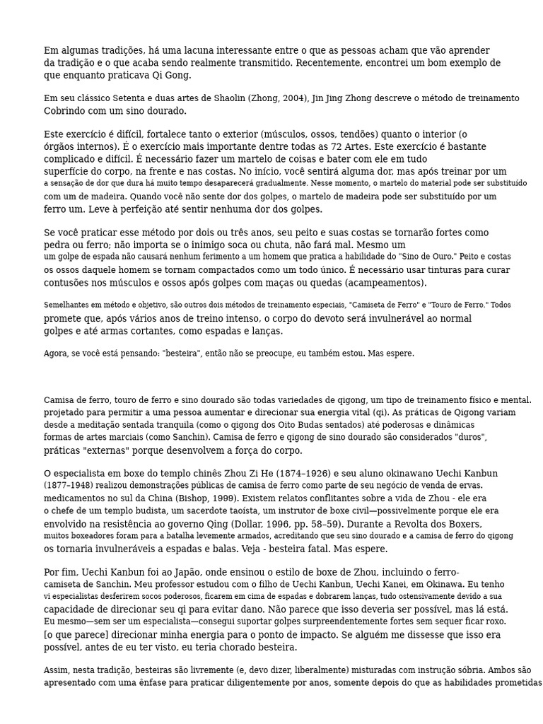 Sino Dourado e Camisa de Ferro | PDF | Qigong | China