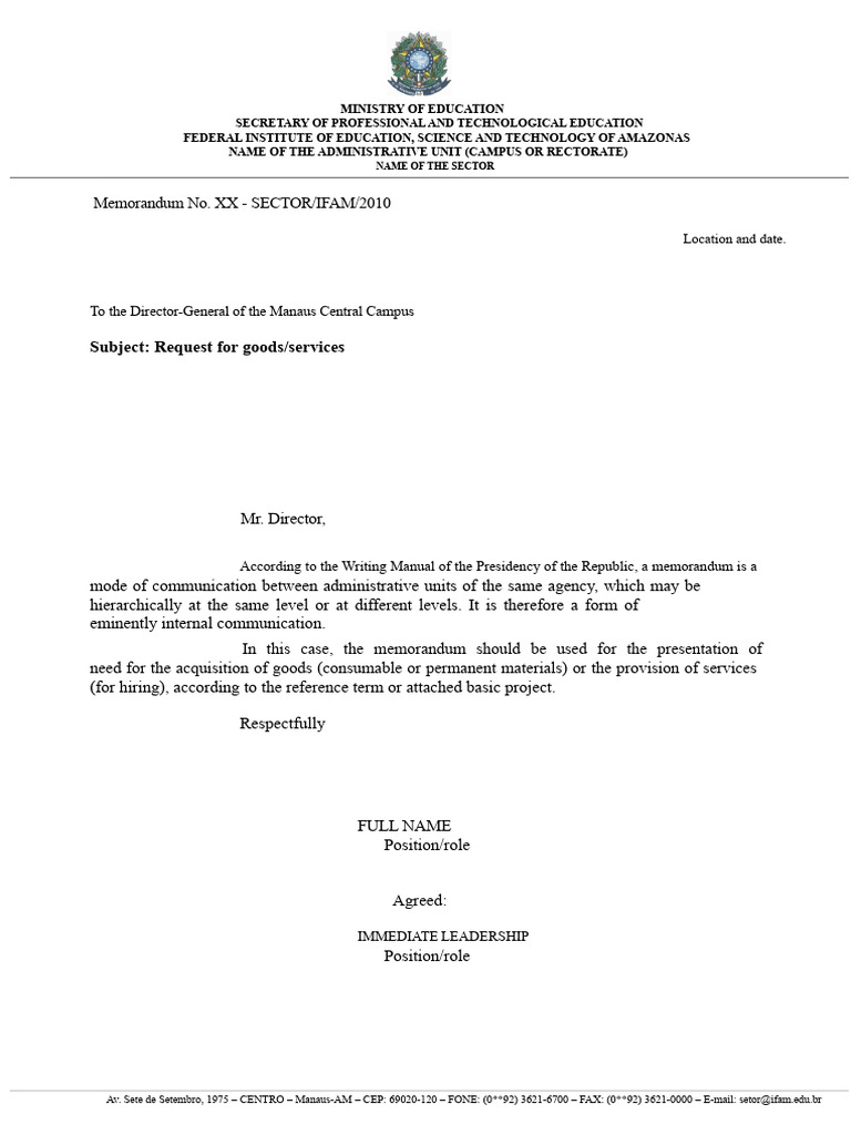 0000058890 Memorandum Model | PDF