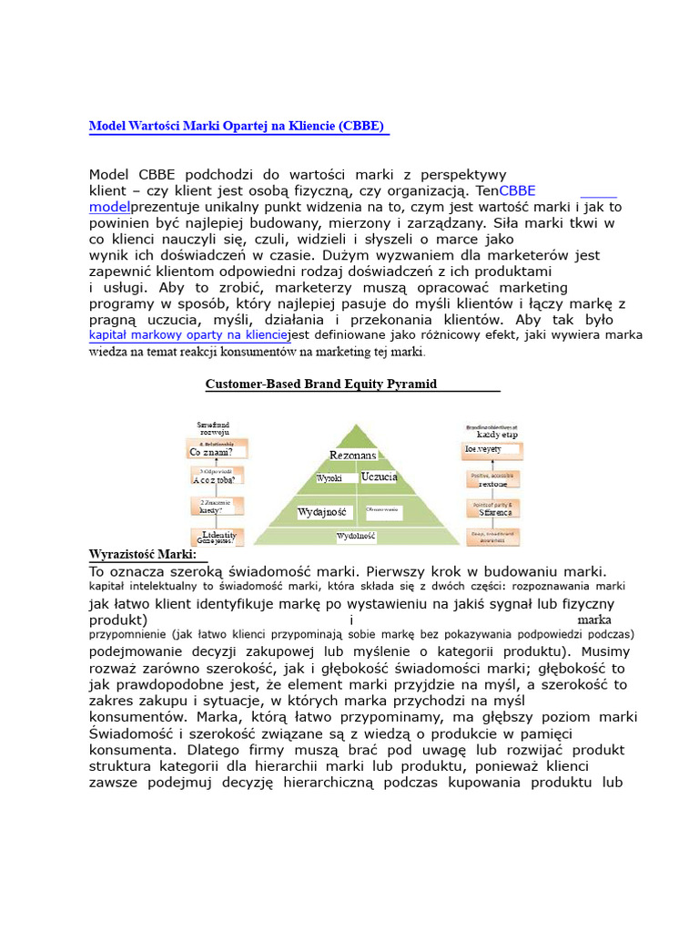 Model Równowagi Marki CBBE | PDF