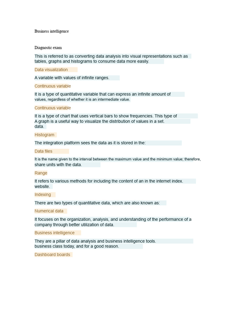 Business Intelligence EXAMS | PDF | Probability Distribution | Databases