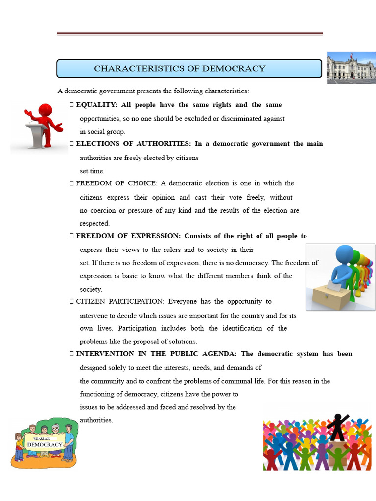 Characteristics of Democracy | PDF | Democracy | Political Ideologies
