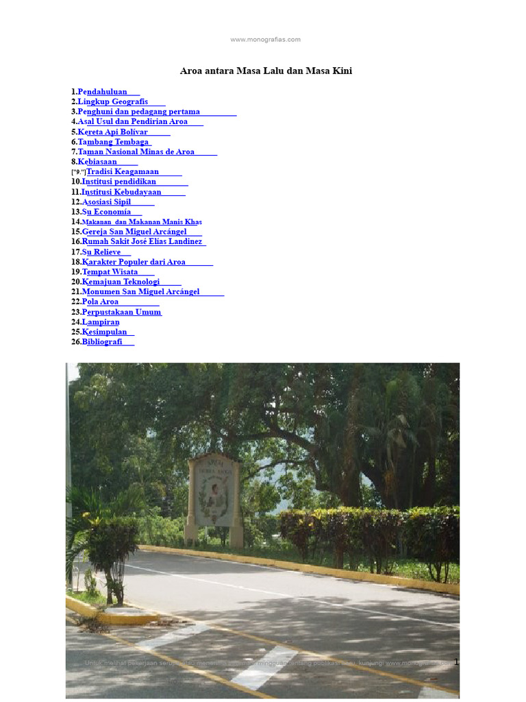 Sejarah dan Budaya Aroa, Venezuela | PDF