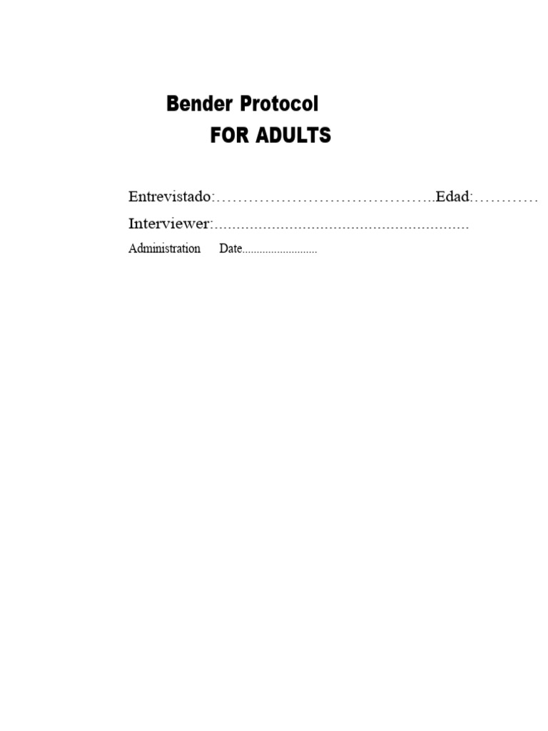 Bender Protocol Evaluation for Adults | PDF | Angle