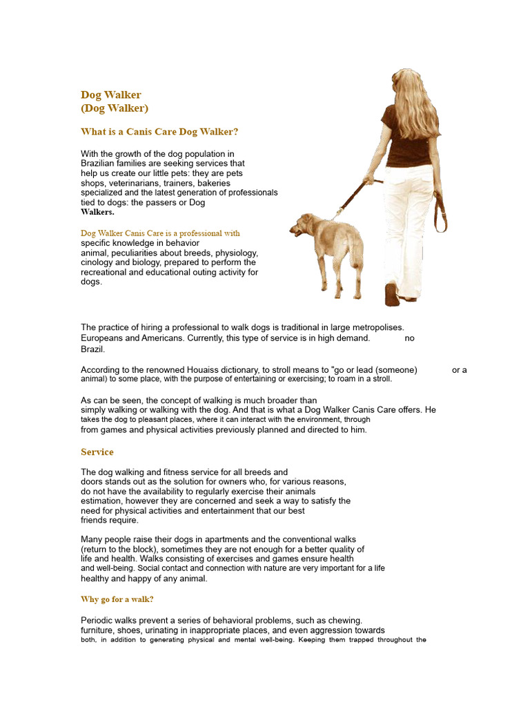 Dog Walker | PDF | Dogs | Well Being