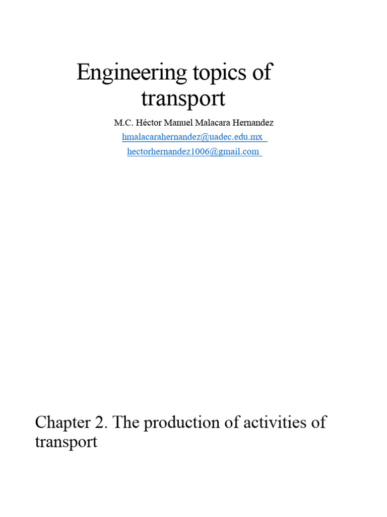 Chapter 2 The Production of Transportation Activities | PDF ...