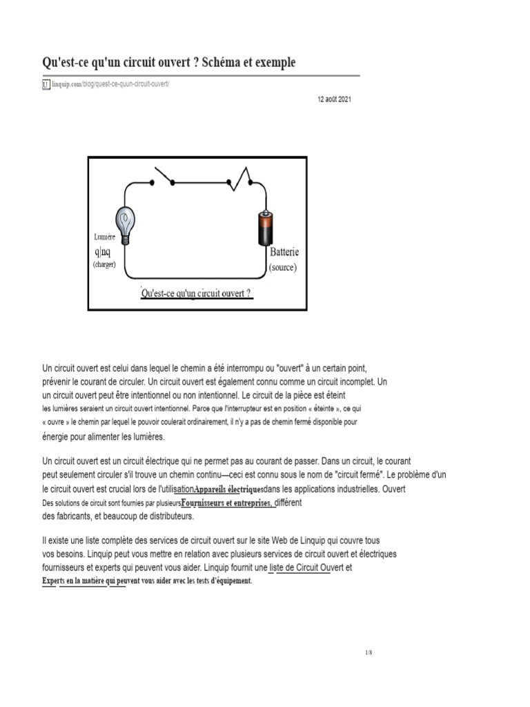 Qu'est-Ce Qu'un Exemple de Diagramme de Circuit Ouvert | PDF ...