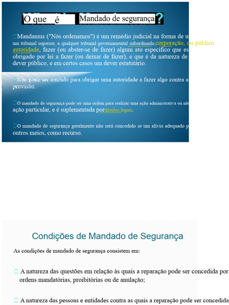 O que é Mandamus SLide | PDF