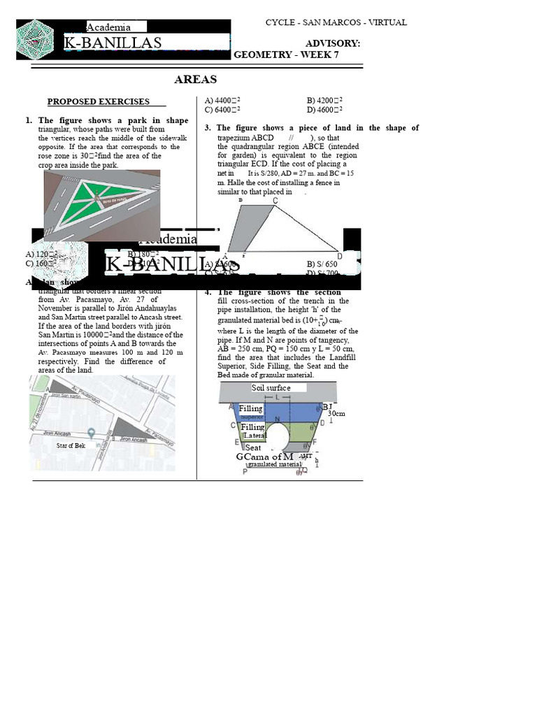 Geometry Exercises for Week 7 | PDF | Area | Triangle