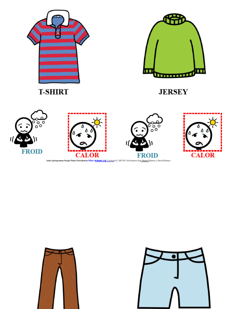 Matériel TEACCH J'apprends À M'habiller Quand Il Fait Froid Ou Chaud | PDF