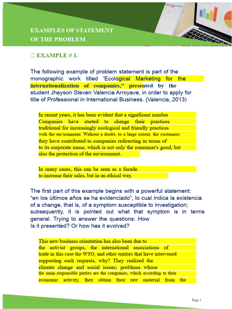 Examples of Problem Formulation | PDF | Marketing | Marketing Strategy
