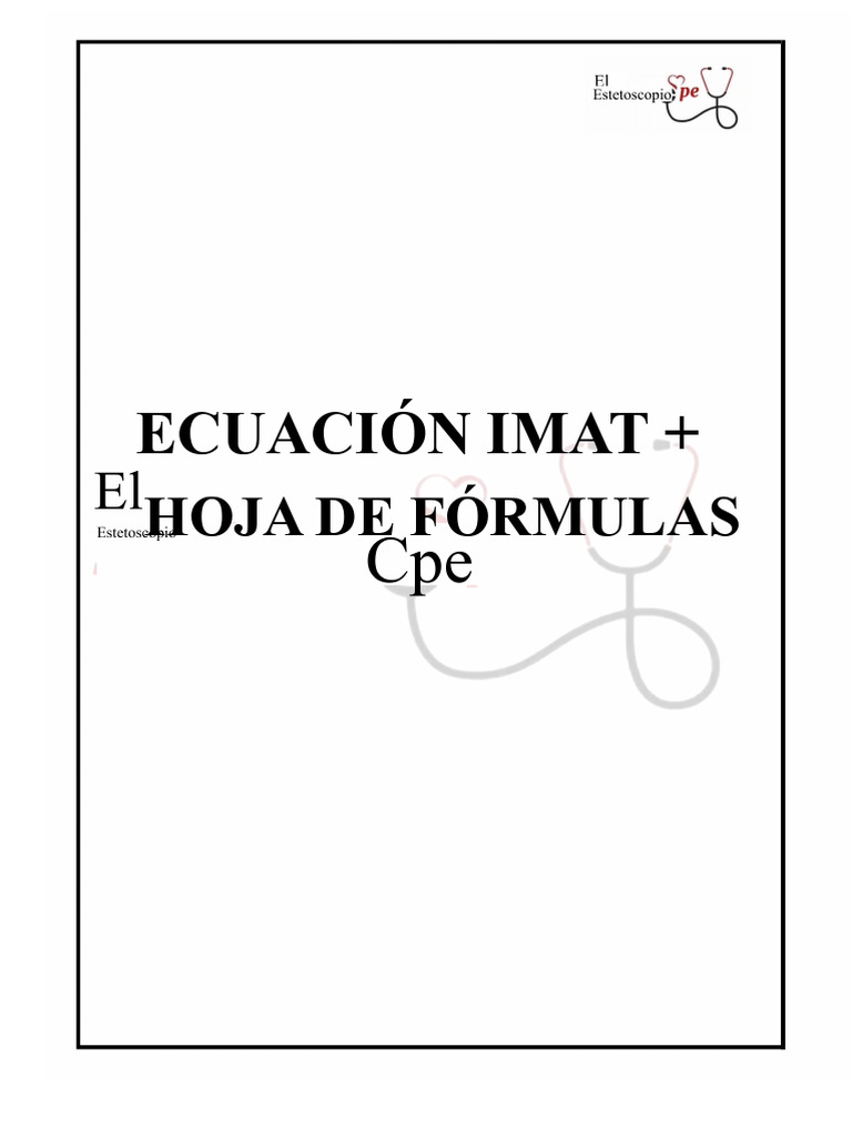 Hoja de Fórmulas y Ecuaciones de Imat | PDF | Funciones trigonométricas ...