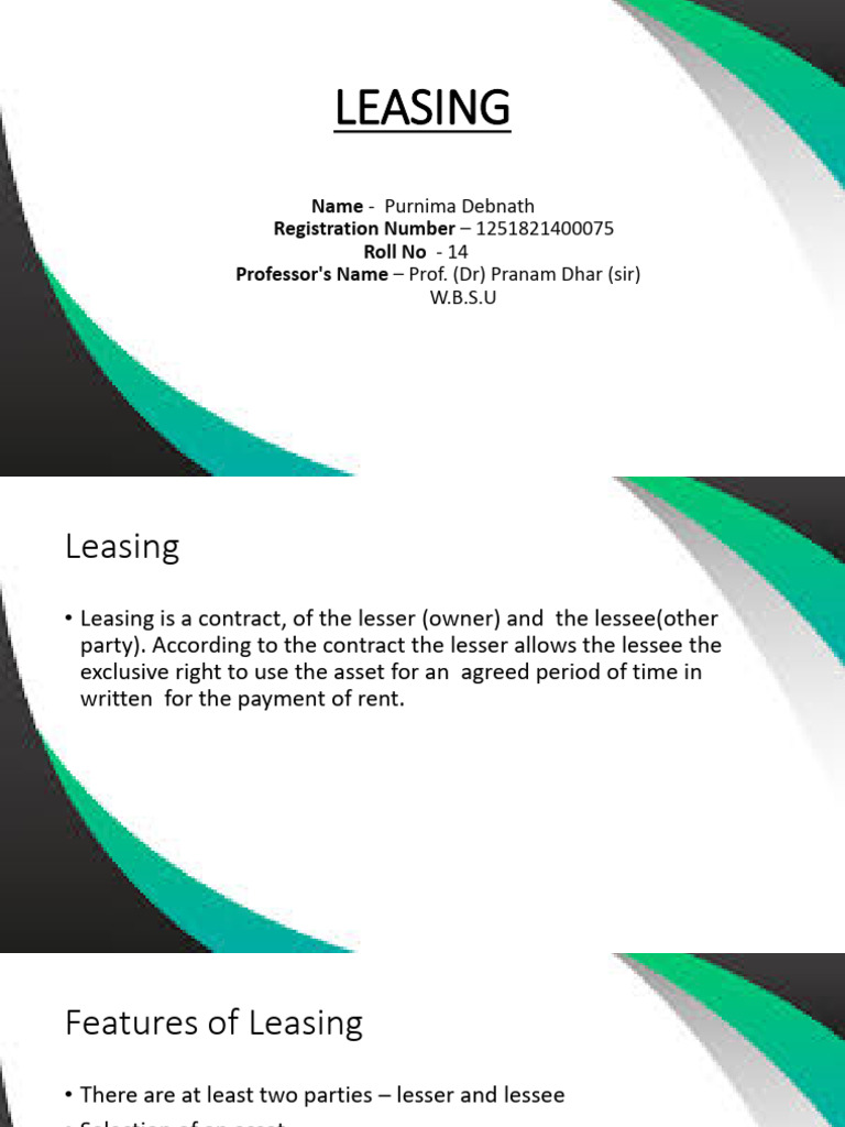 Presentation of Leasing PDF | PDF