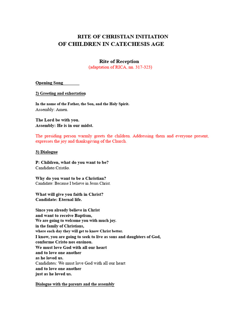 Christian Initiation for Children: Baptism Guide | PDF | Baptism ...