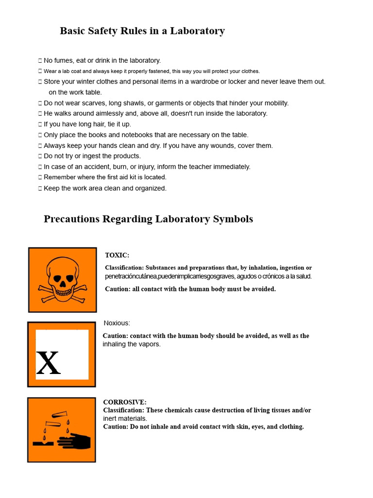 Basic Safety Rules in a Laboratory | PDF | Disinfectant