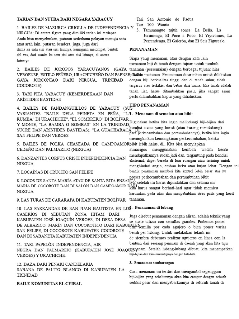 Tarian Dan Dansa Dari Negara Yaracuy Moto | PDF