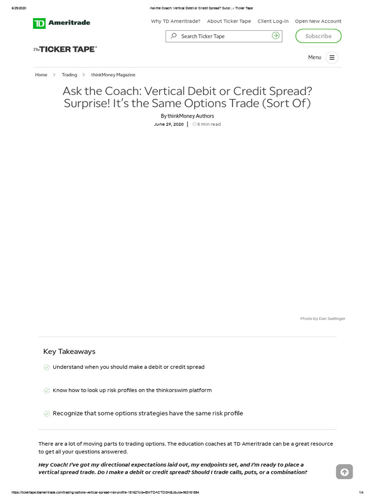 Vertical Debit vs Credit Spread Explained | PDF | Option (Finance ...