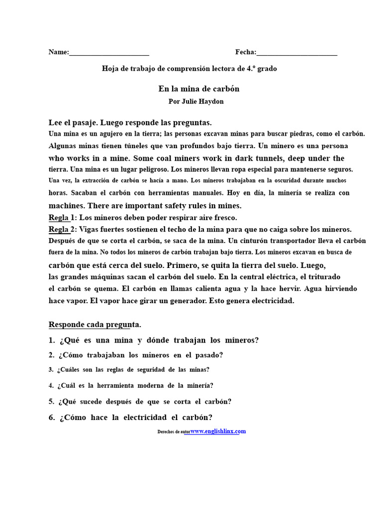 4to-En-La-Mina-De-Carbón.pdf | PDF | Minería | Minería de carbón