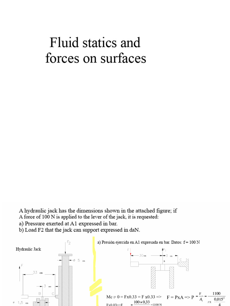 Fluid Statics Exercises | PDF