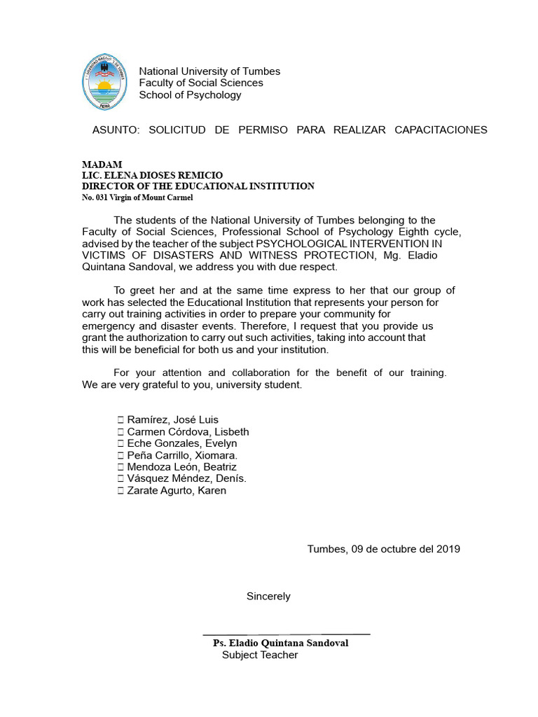 Request To Conduct Training Sessions | PDF