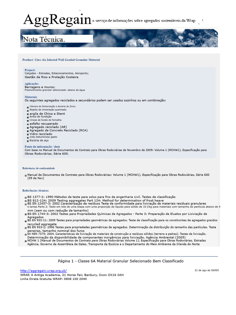 Nota Técnica sobre Material Granular Bem Classificado Classe 6A (2010 ...