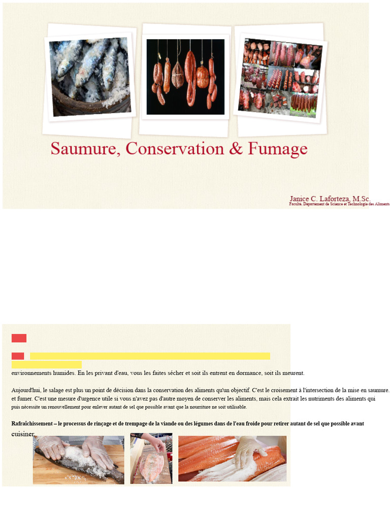 Techniques de Saumure et Fumage des Viandes | PDF | Fumer (Cuisine ...