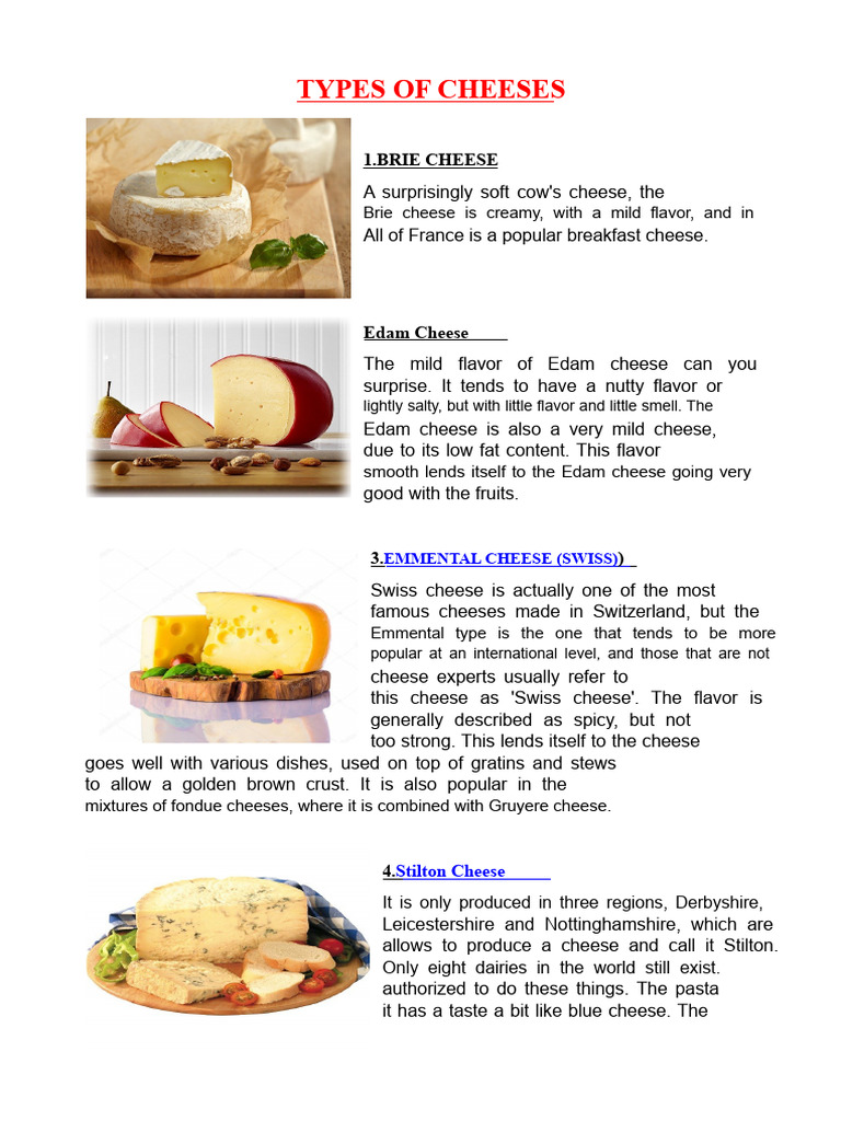 types of cheese | PDF | Cheese | Salad