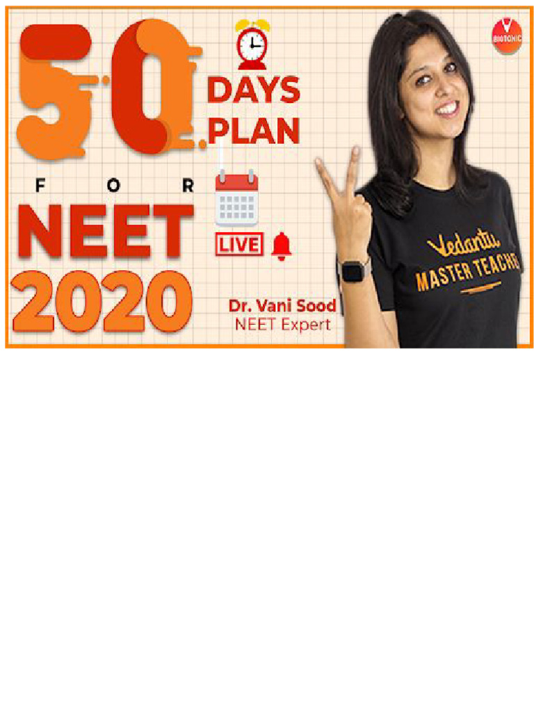 50+ Dniowy Plan Nauki Na NEET 2020 | PDF