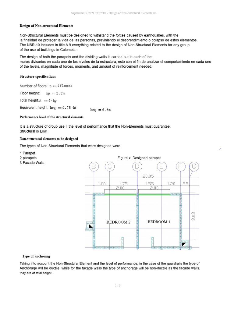 Design of Non-Structural Elements | PDF | Beam (Structure) | Mechanical ...