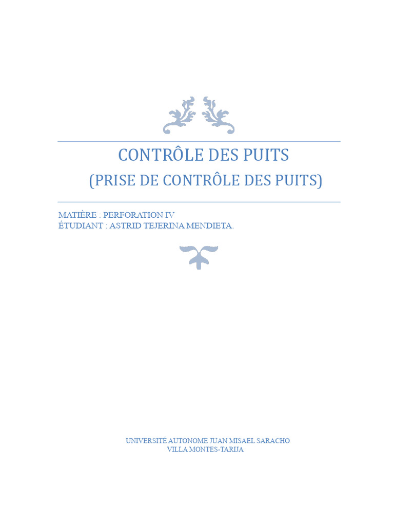 Méthodes de contrôle des puits en forage | PDF | Forage | Pression