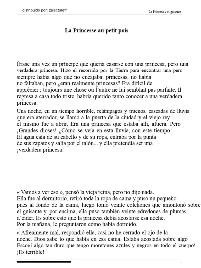 La Princesa y El Guisante | PDF