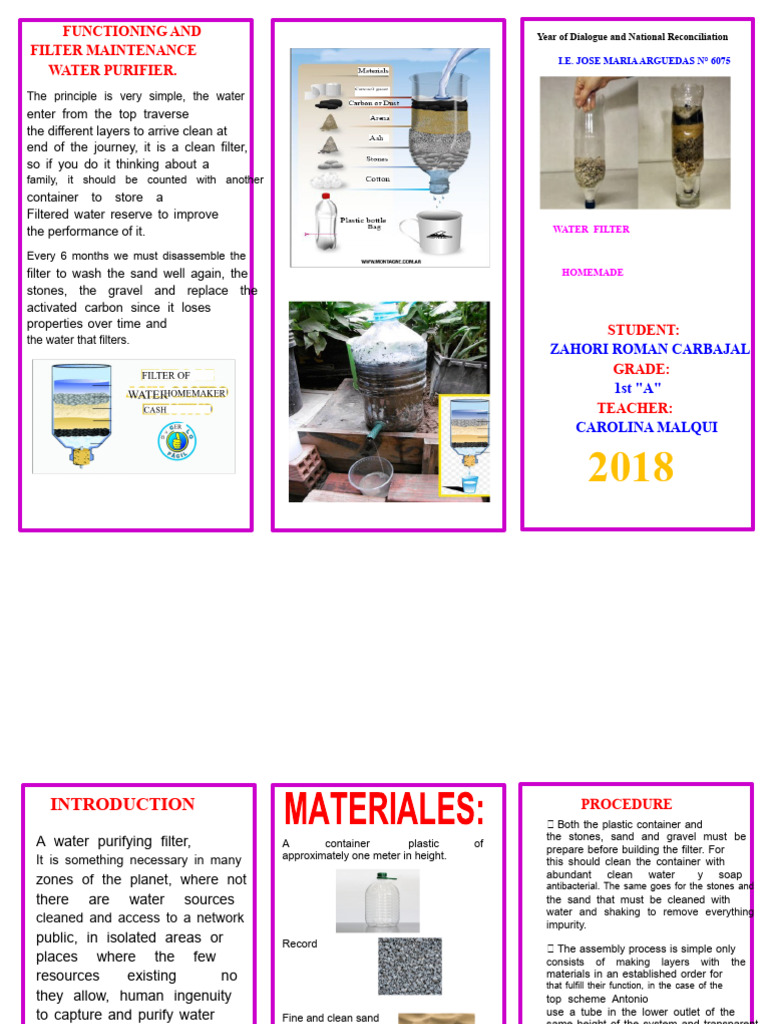 408105968-Triptych of HOME WATER FILTER EXPERIMENT | PDF | Water ...