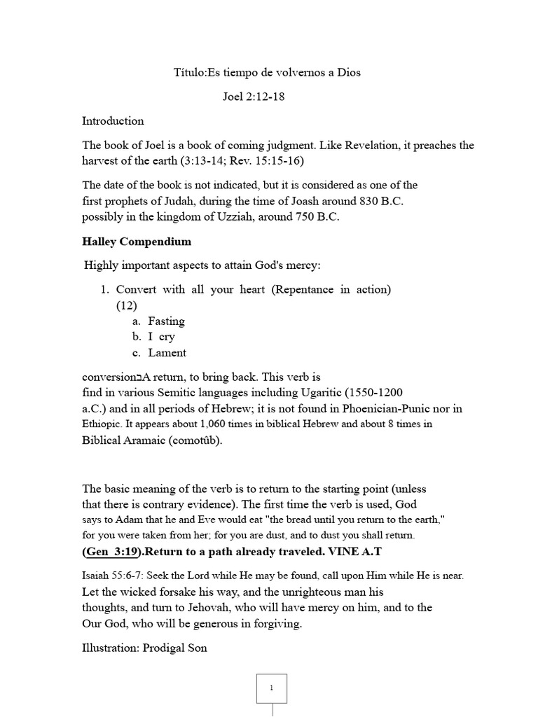 11 - It's Time To Return To God | PDF | God | Mercy
