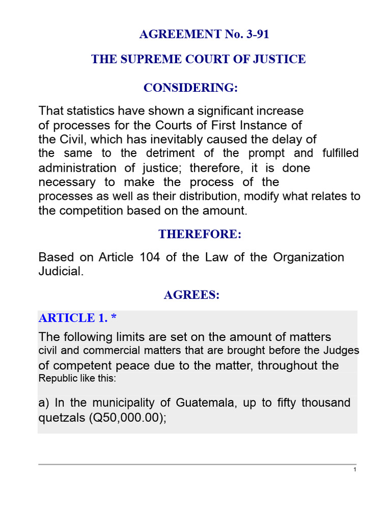 CSJ, QUANTUM AGREEMENT (3-91) (1) | PDF | Magistrate | Guatemala