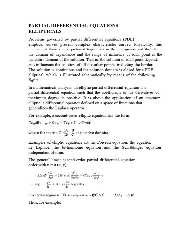 ELLIPTIC PARTIAL DIFFERENTIAL EQUATIONS | PDF | Partial Differential ...