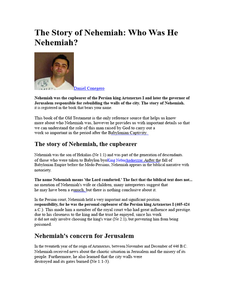 The Story of Nehemiah | PDF | Ezra | Books Of The Hebrew Bible